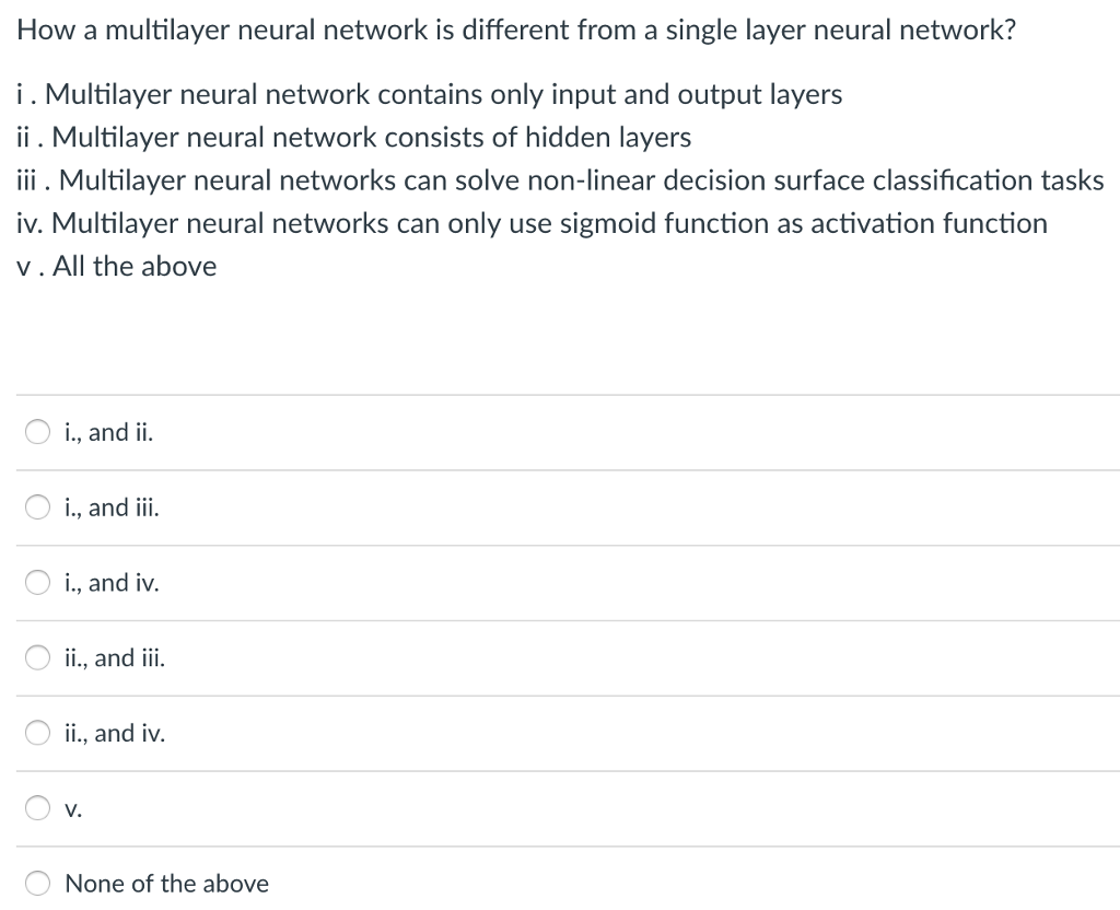 Solved How a multilayer neural network is different from a | Chegg.com