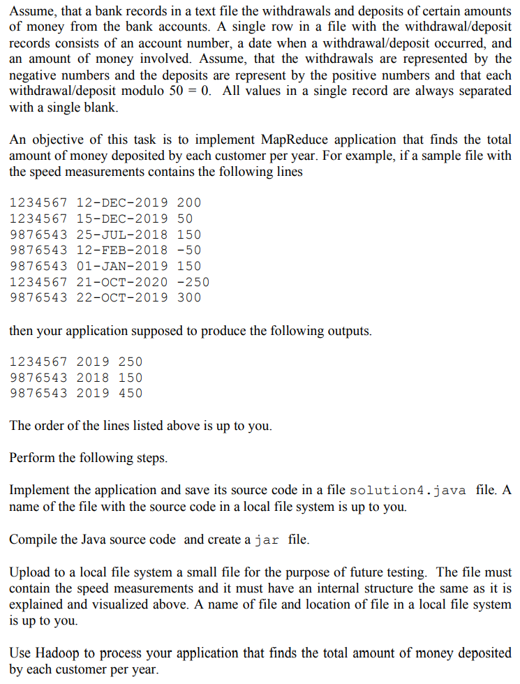 Solved Hadoop Mapreduce Application That Finds The Total 