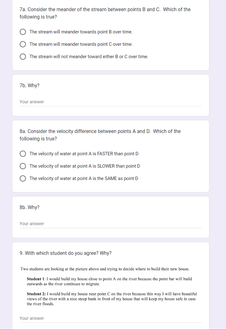 Solved 7a. Consider the meander of the stream between points | Chegg.com