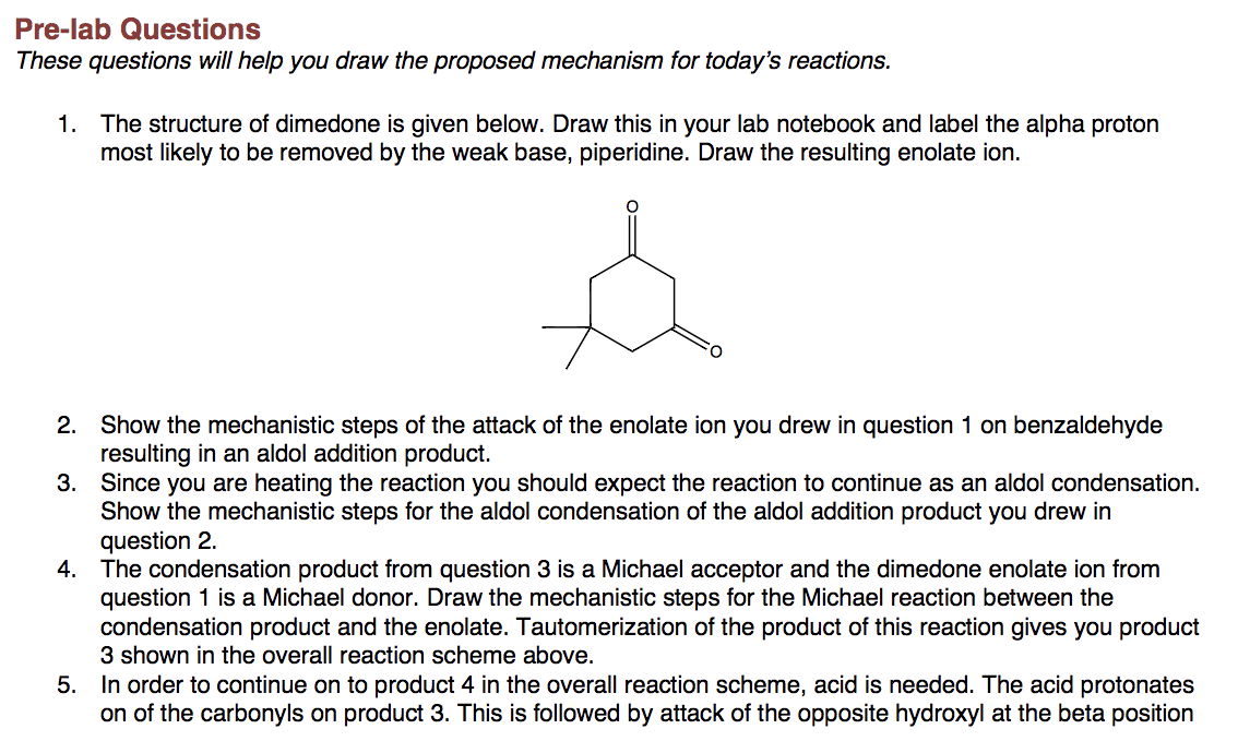 Solved The structure of dimedone is given below. Draw this | Chegg.com