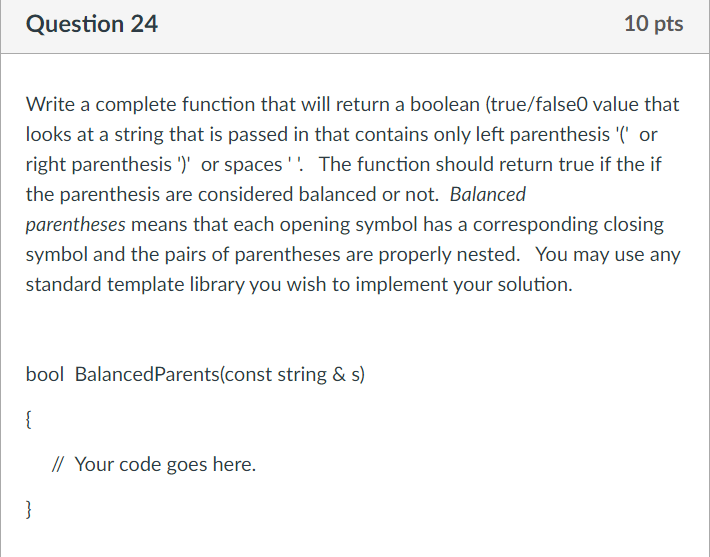 Solved Write a complete function that will return a boolean | Chegg.com