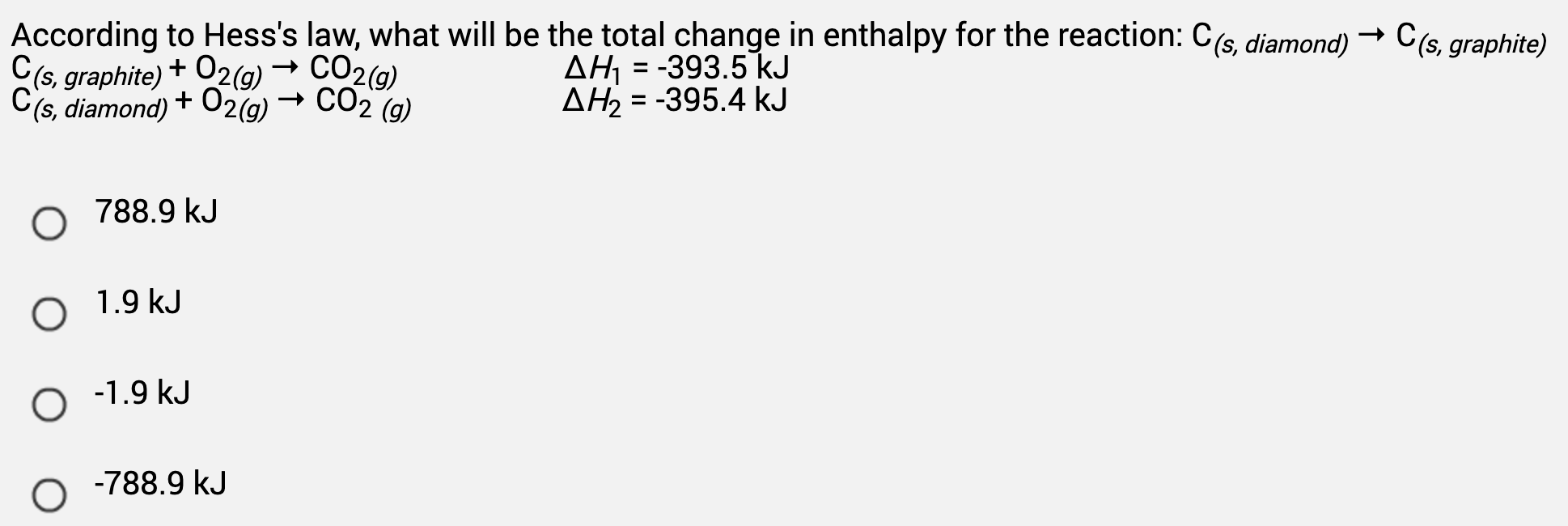 Solved According to Hess's law, what will be the total | Chegg.com