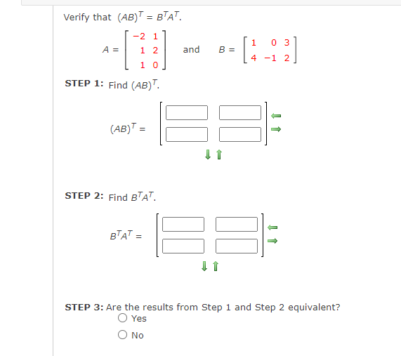 Solved Verify That Ab T Btat A [ 211210] ﻿and