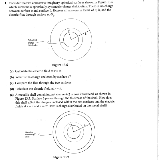 Solved 1. Consider the two concentric imaginary spherical | Chegg.com
