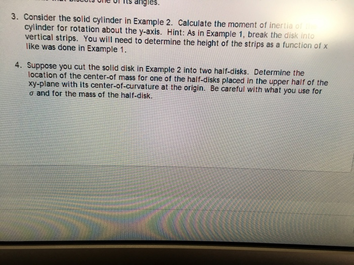 Solved Please solve the answer for 3 and 4 is MR^2/4 and | Chegg.com