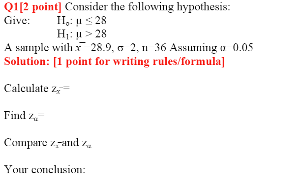 Solved Q1[2 point] Consider the following hypothesis: Give: | Chegg.com