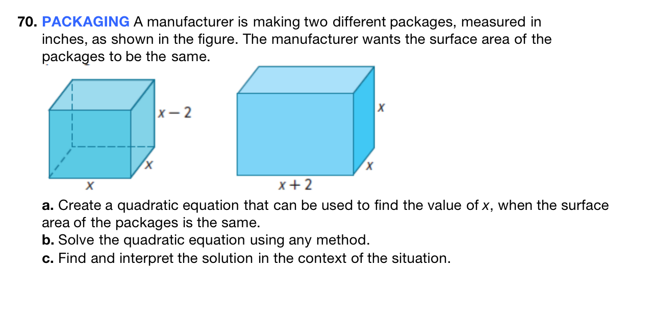 Solved PACKAGING A manufacturer is making two different | Chegg.com