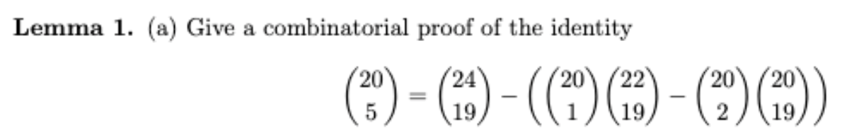 Solved Solve by COMBINATORIAL proof, not by algebraic What | Chegg.com