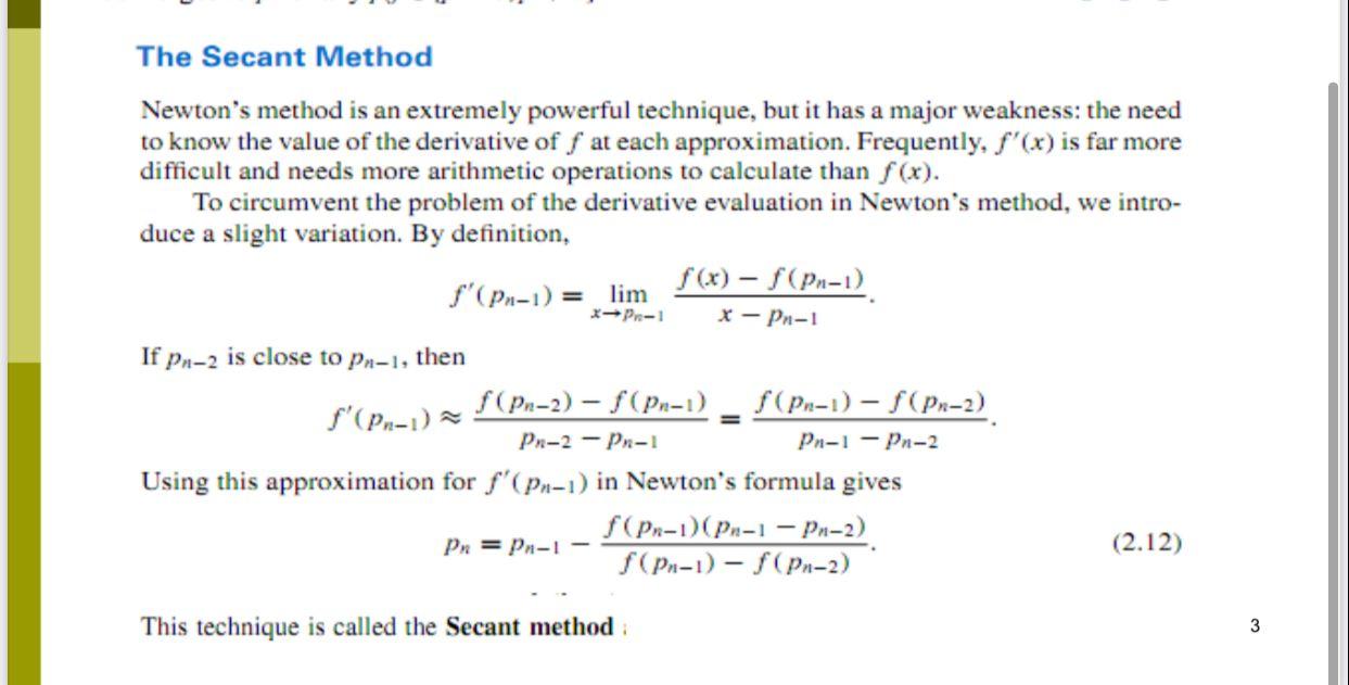 Solved Question 3 using the secant method. a. to find | Chegg.com