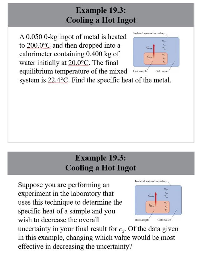 Solved Example 19.3: Cooling a Hot Ingot Isolated system | Chegg.com