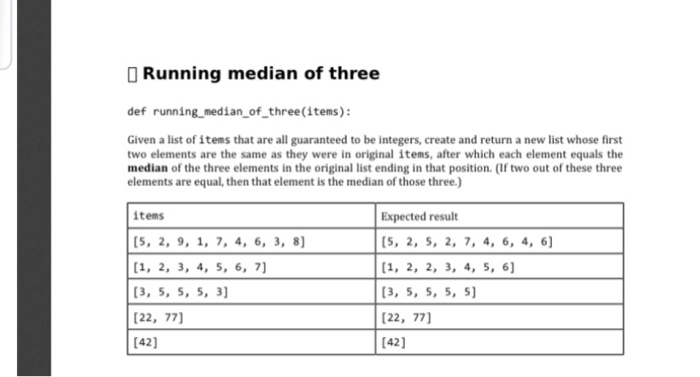 Solved items Expected result 5, 2, 9, 1, 7, 4, 6, 3, 8] [5, | Chegg.com