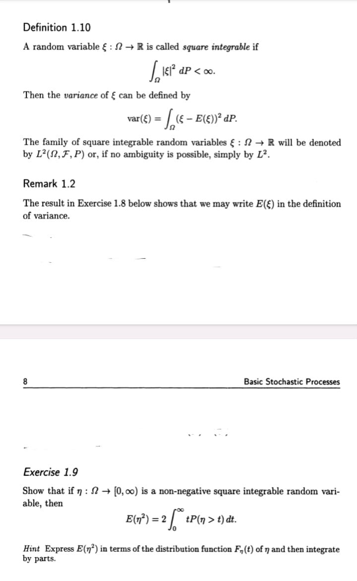 Solved A random variable ξ:Ω→R is called square integrable | Chegg.com