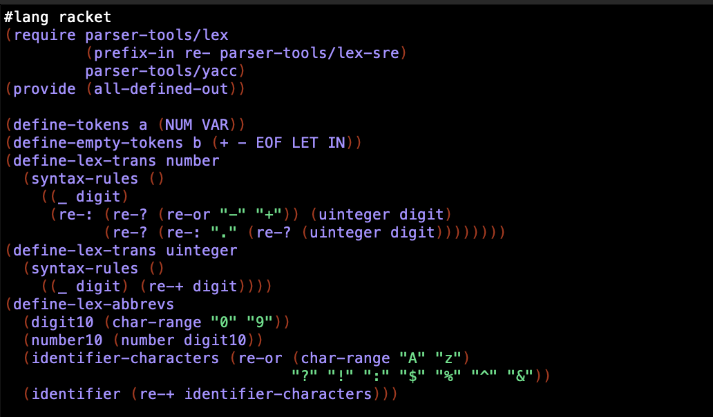describe the parser.rkt file and write a description | Chegg.com