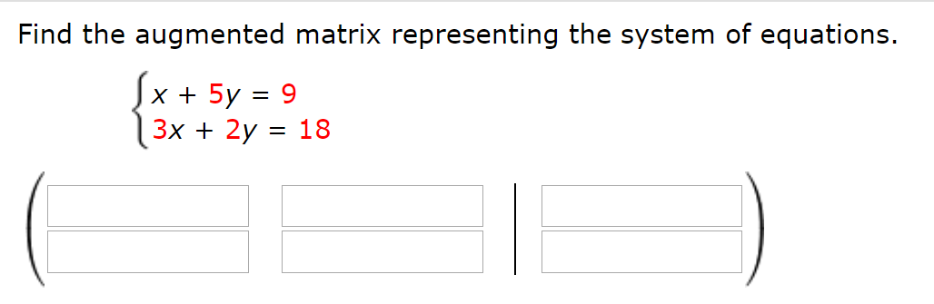 Solved Find the augmented matrix representing the system of | Chegg.com