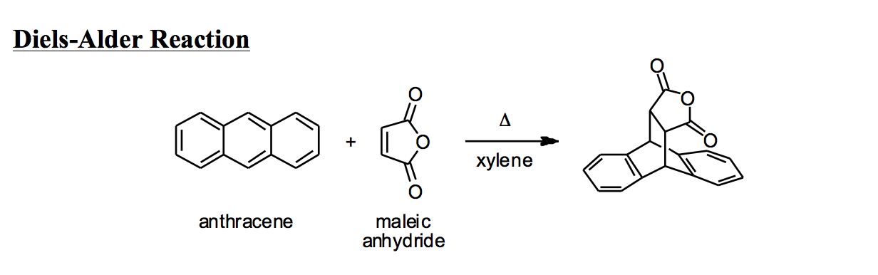 Solved Diels-Alder Reaction + xylene anthracene maleic | Chegg.com