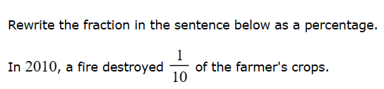 Solved Rewrite the fraction in the sentence below as a | Chegg.com