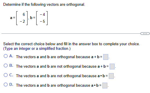 Solved Determine if the following vectors are | Chegg.com