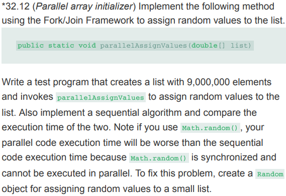 Solved *32.12 (Parallel array initializer) Implement the | Chegg.com
