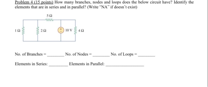 Solved Problem 4 (15 points) How many branches, nodes and | Chegg.com