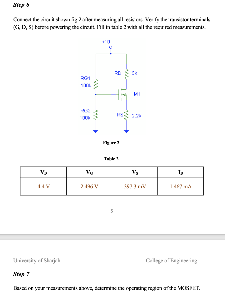 Solved Step 6 Connect the circuit shown fig.2 after | Chegg.com