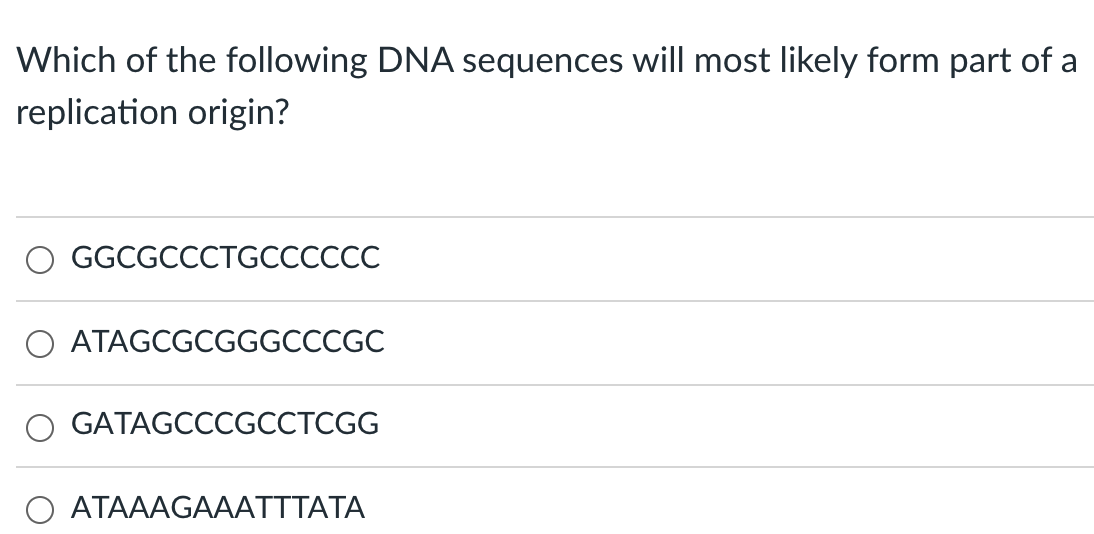 Origin Of Replication Sequence