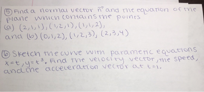 Solved Find a normal vector n^vector and the equation of the | Chegg.com