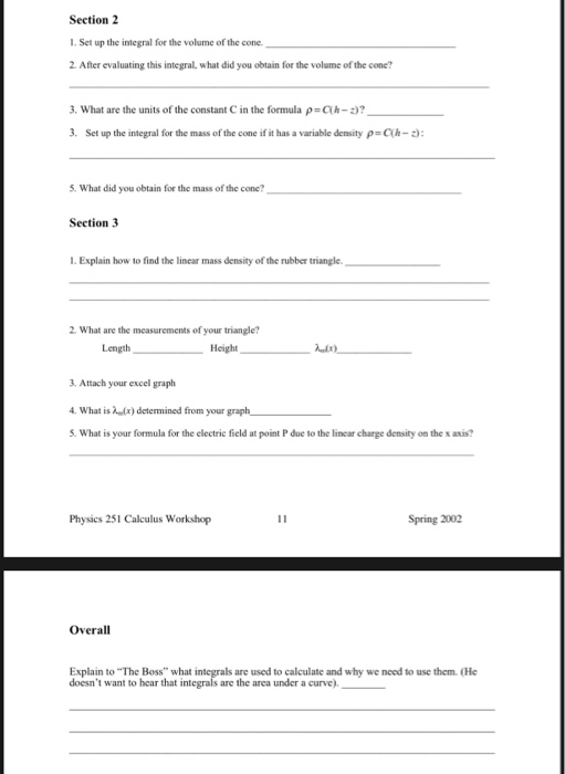 Solved Section 2 1. Set up the integral for the volume of | Chegg.com Solved Section 2 1. Set up the integral for the volume of | Chegg.com