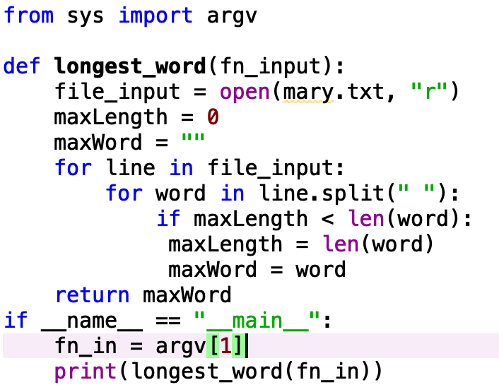 Solved from sys import argv def longest_ word(fn_input): | Chegg.com