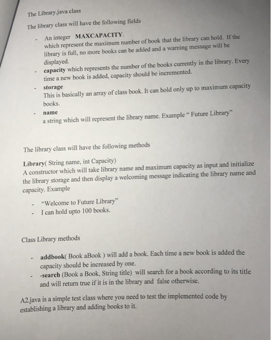 Solved You Need To Program A Simple Book Library System