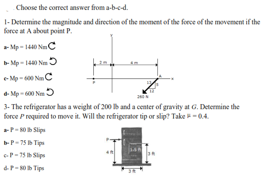 Solved 2 m 13 Choose the correct answer from a-b-c-d. 1- | Chegg.com