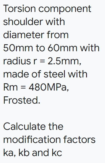 Solved Torsion component shoulder with diameter from 50mm to | Chegg.com