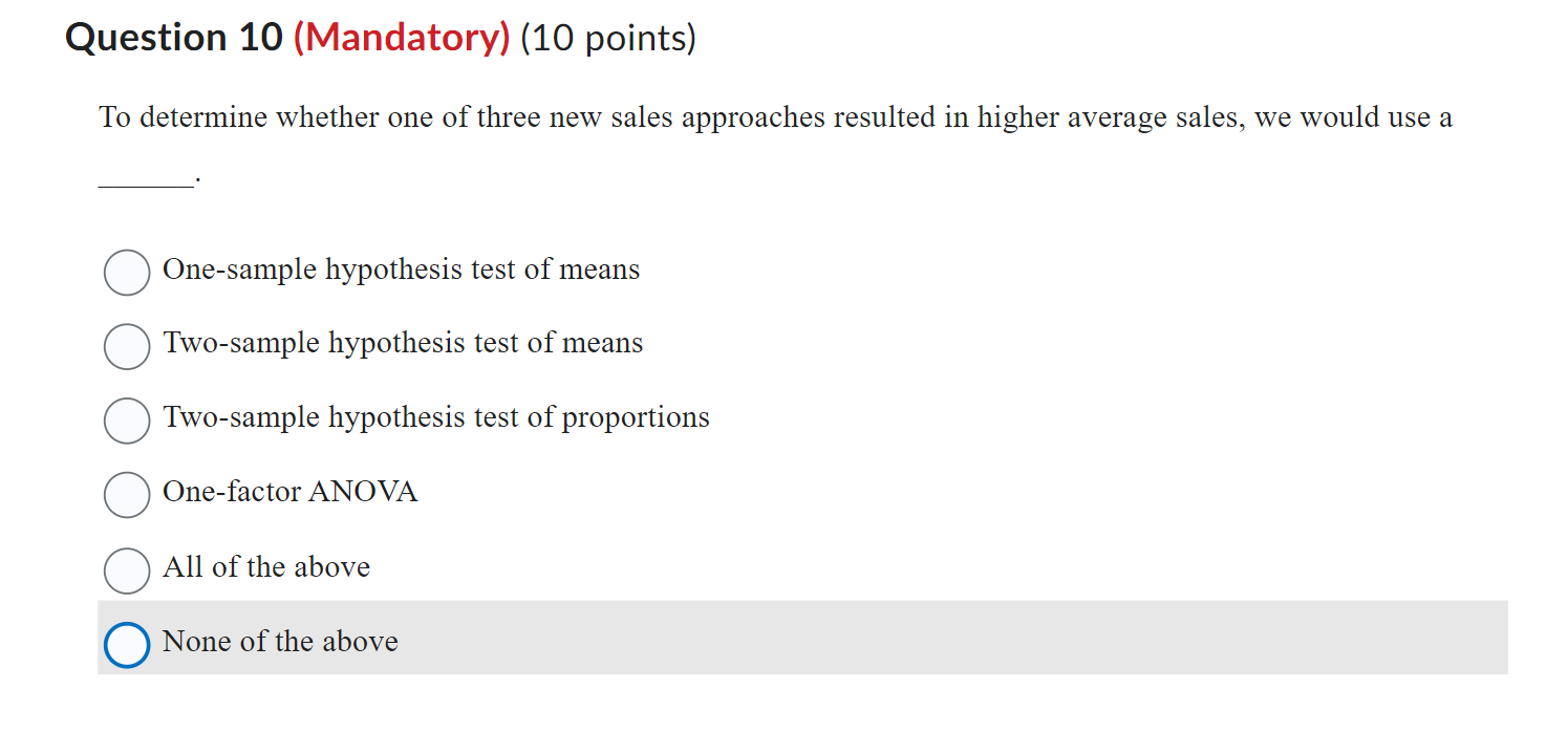 Solved To determine whether one of three new sales | Chegg.com