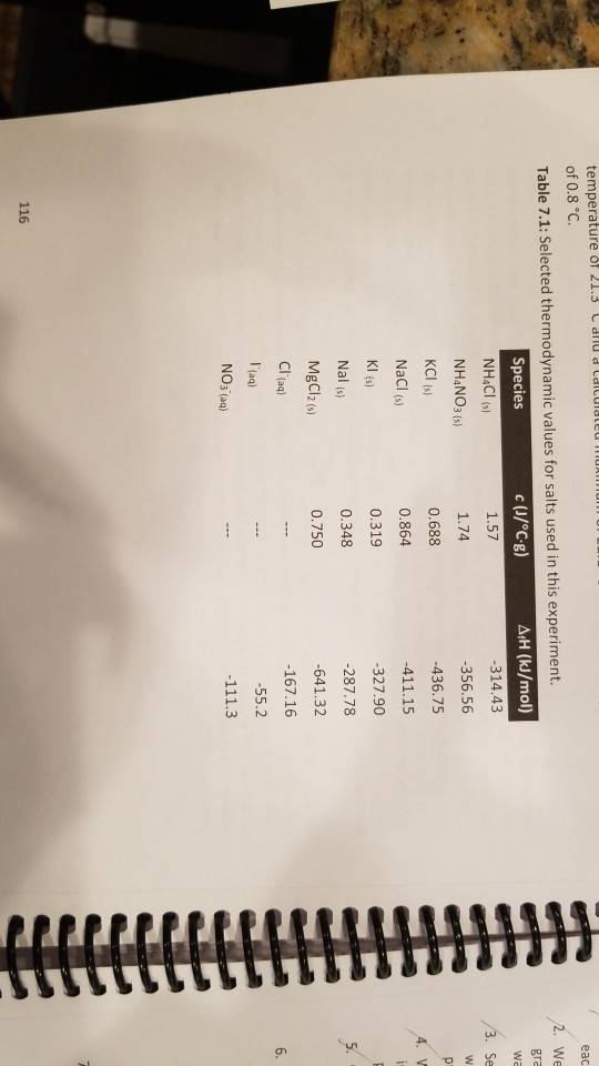 Solved 5 Use Your Result From 4 And Data Table 7 1 To Chegg