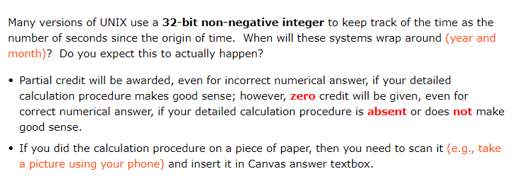 Solved Many versions of UNIX use a 32-bit non-negative | Chegg.com