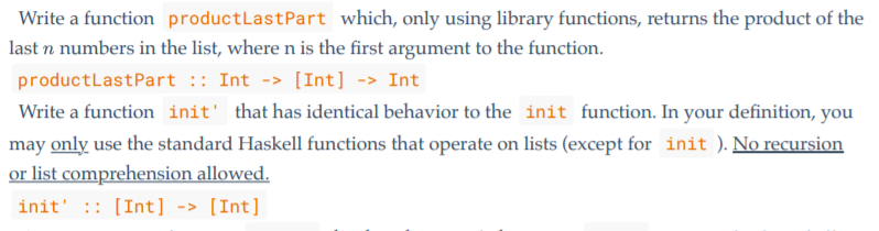 write in code in Haskell Funcitonal | Chegg.com