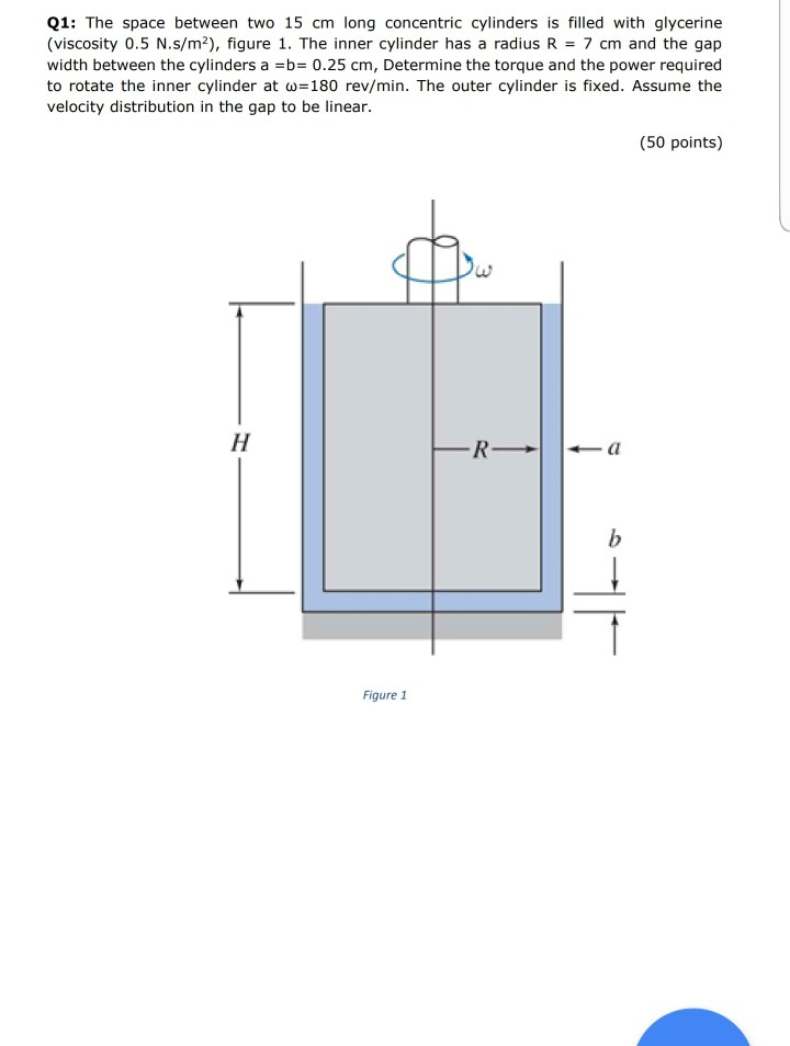 Solved Q1: The space between two 15 cm long concentric | Chegg.com