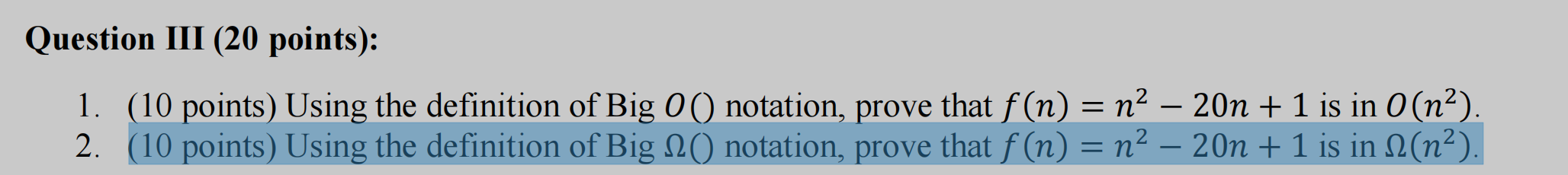 Solved Question III (20 points): 1. (10 points) Using the | Chegg.com