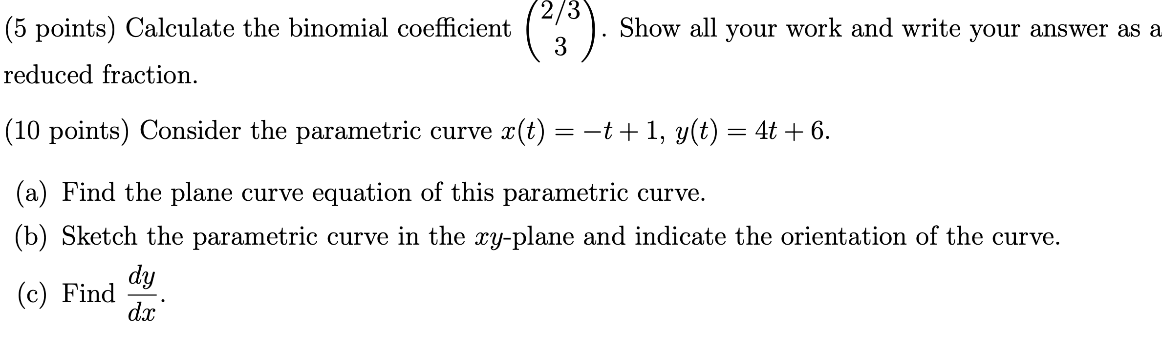 Solved (5 points) Calculate the binomial coefficient (2/33). | Chegg.com