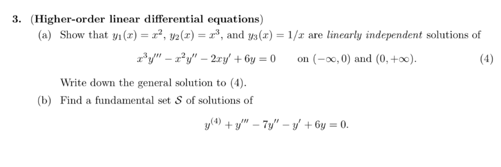 Solved Higher Order Linear Differential Equations A Show