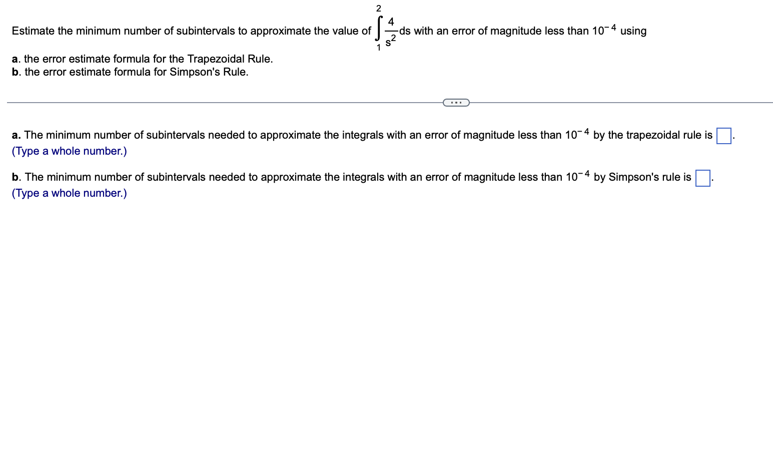 Solved Estimate the minimum number of subintervals to | Chegg.com