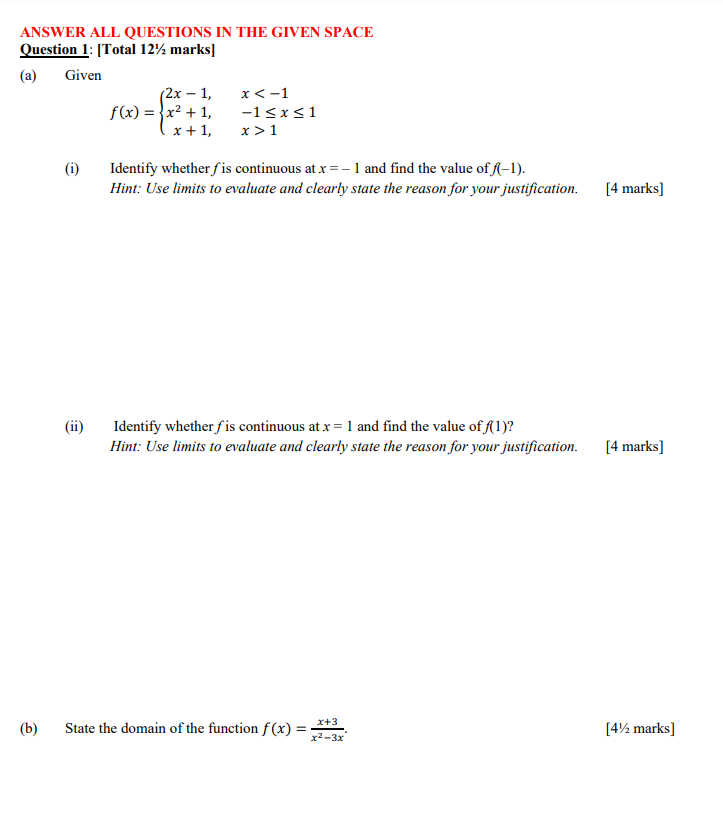 Solved ANSWER ALL QUESTIONS IN THE GIVEN SPACE Question 1: | Chegg.com