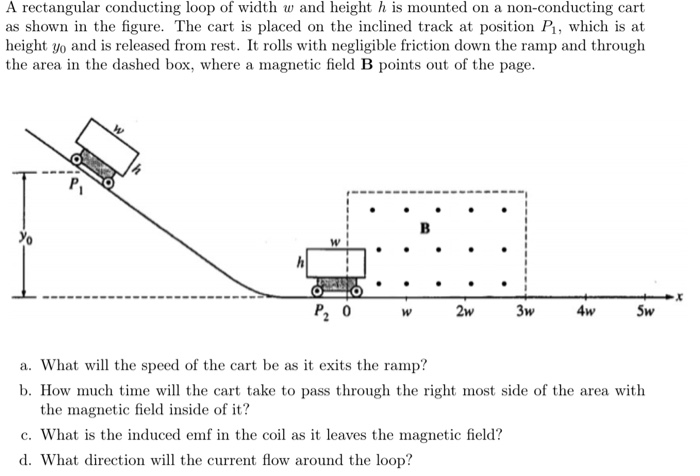 Solved A rectangular conducting loop of width w and height h | Chegg.com