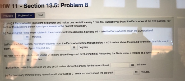 Solved HW 11 - Section 13.5: Problem 8 PreviousProblem List | Chegg.com Solved HW 11 - Section 13.5: Problem 8 PreviousProblem List | Chegg.com