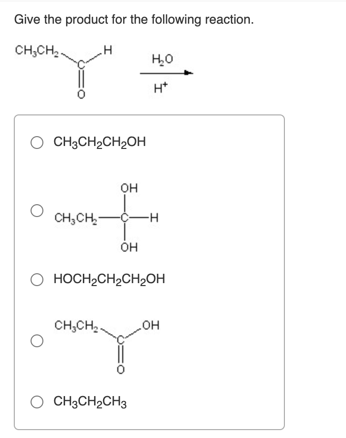 Solved Give the product for the following reaction. CH3CH2 H | Chegg.com