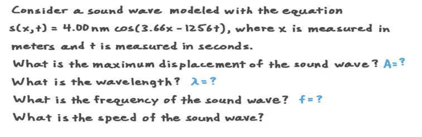 Solved Consider a sound wave modeled with the equation | Chegg.com