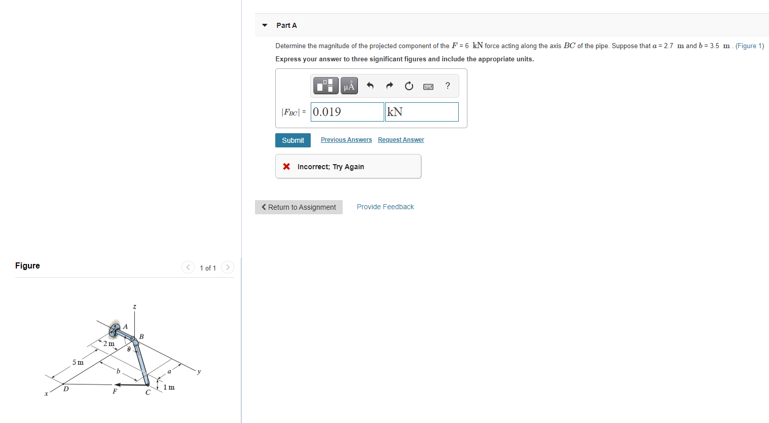 Solved Determine The Magnitude Of The Projected Component