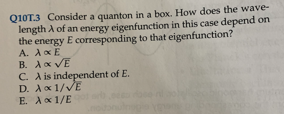 Solved Q10T.3 Consider a quanton in a box. How does the | Chegg.com