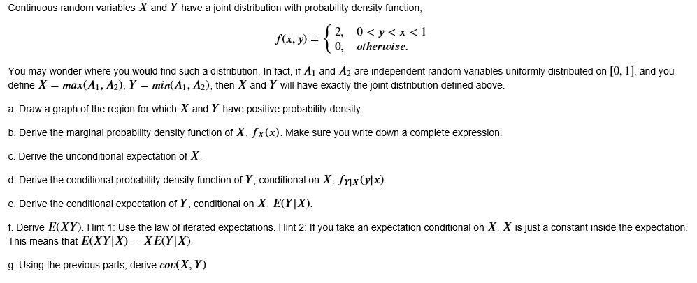 Solved Continuous random variables X and Y have a joint | Chegg.com