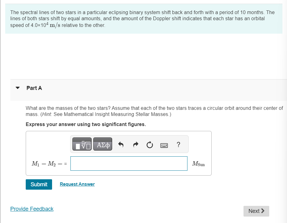 Solved The spectral lines of two stars in a particular | Chegg.com