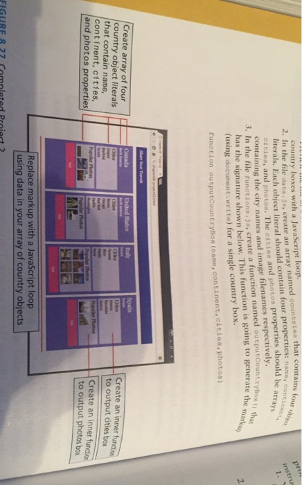 Solved country boxes with a JavaScript loop literals. Each | Chegg.com